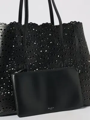 Alaïa Mina Shoulder Bag In Perforated Calfskin Leather With Inner Pouch