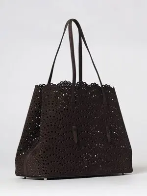 Alaïa Mina Shoulder Bag In Perforated Nubuck With Inner Pouch