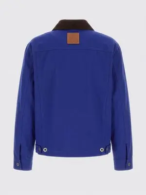 Loewe Workwear Cotton Jacket With Velvet Contrast Collar - Blue