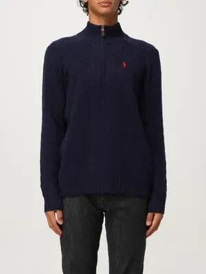 Polo Ralph Lauren Virgin Wool Half-zip Turtleneck Sweater With Pony Logo - Blue