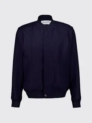 Givenchy Pinstriped Wool-blend Bomber Jacket With High Neck And Elasticated Cuffs