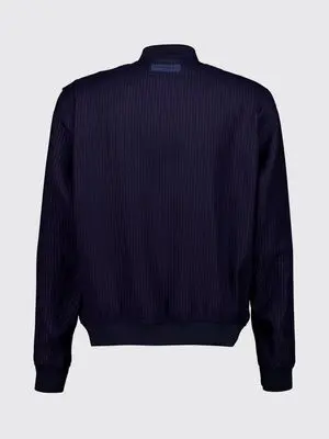 Givenchy Pinstriped Wool-blend Bomber Jacket With High Neck And Elasticated Cuffs