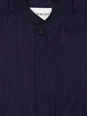 Givenchy Pinstriped Wool-blend Bomber Jacket With High Neck And Elasticated Cuffs