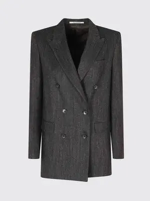 Tagliatore Chevron Wool Double-breasted Blazer With Peak Lapels