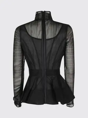 Elisabetta Franchi High-neck Long-sleeved Tulle Evening Top