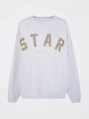 GOLDEN GOOSE Oversized Cotton Sweatshirt With Contrast Logo And Dropped Shoulders