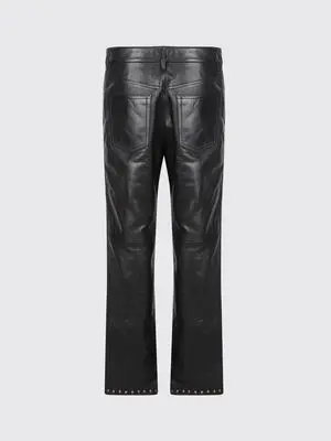 Marni Straight-fit Sheepskin Leather Pants With Diamond Embroidery And Studs