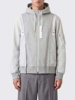 Sacai Zipped Cotton Hoodie With Slit Pockets