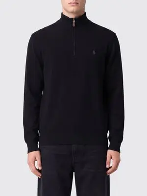 Polo Ralph Lauren Half-zip Wool Turtleneck Sweater With Pony Logo - Black
