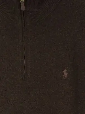 Polo Ralph Lauren Half-zip Wool Turtleneck Sweater With Pony Logo - Brown