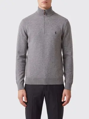 Polo Ralph Lauren Half-zip Wool Turtleneck Sweater With Pony Logo - Grey
