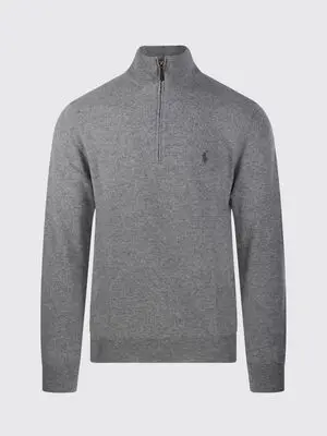 Polo Ralph Lauren Half-zip Wool Turtleneck Sweater With Pony Logo - Grey