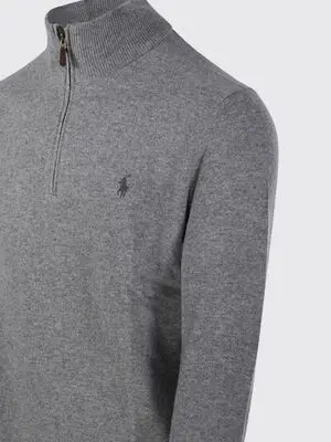 Polo Ralph Lauren Half-zip Wool Turtleneck Sweater With Pony Logo - Grey