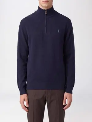 Polo Ralph Lauren Half-zip Wool Turtleneck Sweater With Pony Logo - Navy