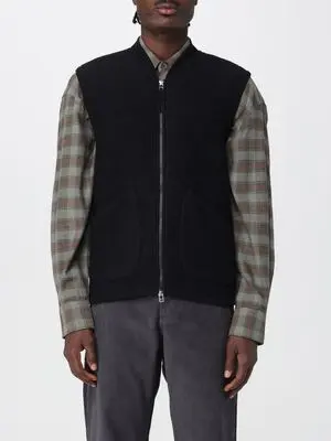 Universal Works Wool Vest With Bomber Collar And Patch Pockets - Black