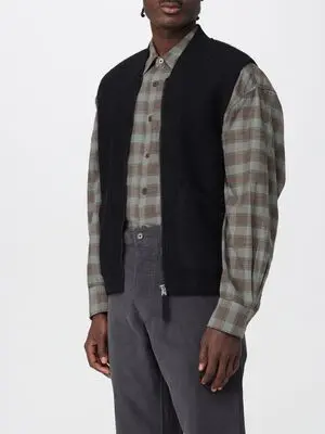 Universal Works Wool Vest With Bomber Collar And Patch Pockets