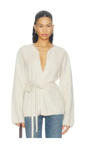 Soft Goat Brushed Cardigan In . Also