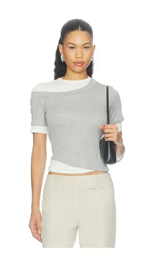 THE LINE BY K Reef Layered Ribbed Shortsleeve Top In . Also