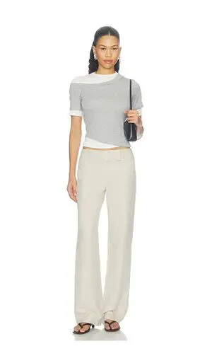 THE LINE BY K Reef Layered Ribbed Shortsleeve Top In . Also