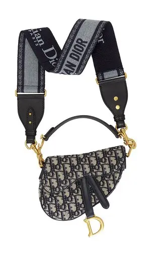 FWRD RENEW Dior Oblique Mini Saddle Bag - Blue
