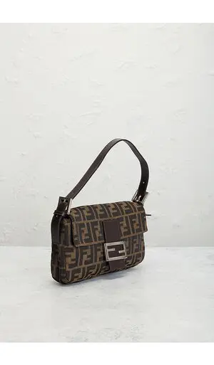 FWRD RENEW Fendi Zucca Baguette Shoulder Bag - Brown