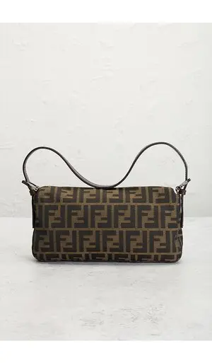 FWRD RENEW Fendi Zucca Baguette Shoulder Bag - Brown