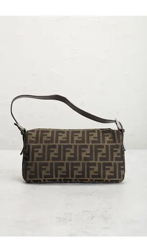 FWRD RENEW Fendi Zucca Baguette Shoulder Bag - Brown