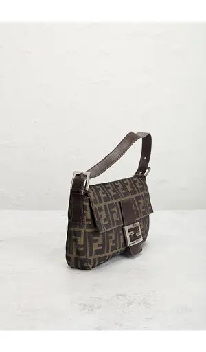 FWRD RENEW Fendi Zucca Baguette Shoulder Bag - Brown
