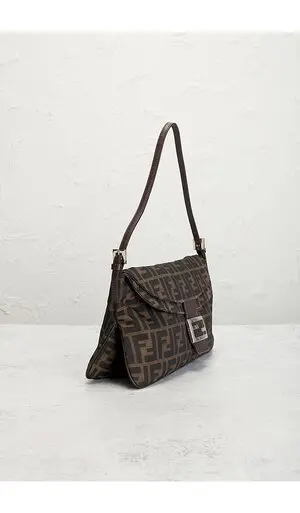 FWRD RENEW Fendi Zucca Baguette Shoulder Bag - Brown