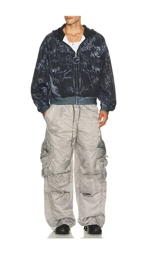 We11Done Tattoo Printed Zip Up Hoodie In . Also