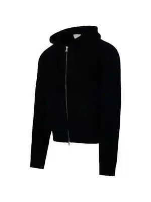 DUNST Ribbed-knit Zip-up Hoodie