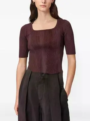 ALLSAINTS Cruz Hally Square-neck T-shirt - Brown