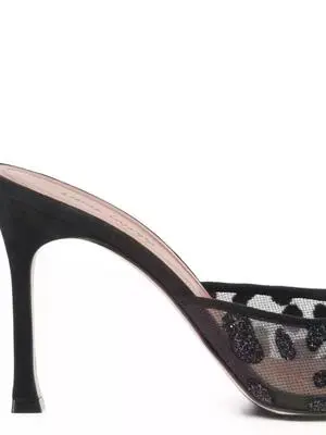 Amina Muaddi Alexa Leopard-print Mesh Sandals