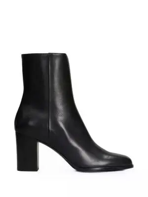 MARA BINI Block-heel Leather Ankle Boots - Black