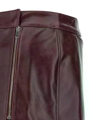 ARMARIUM Ember Asymmetric Leather Midi Skirt - Red