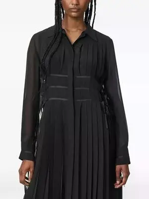 ALLSAINTS Pleated Semi-sheer Dress