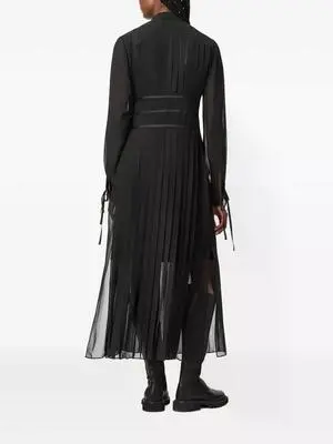 ALLSAINTS Pleated Semi-sheer Dress