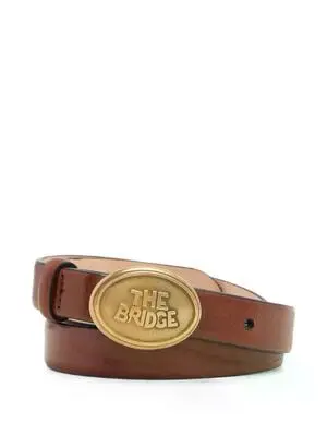 THE BRIDGE Logo-plaque Leather Belt - Brown