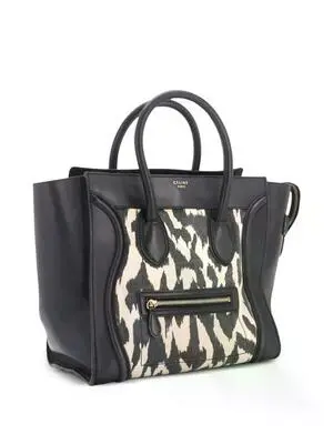 Celine Luggage Bag Printed Canvas And Leather Mini Satchel