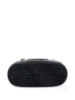 Loewe Square Basket Woven Raffia Small Tote Bag - Black