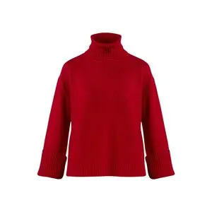 HELEN MCALINDEN Carol Chunky Ruby Cashmere Roll-neck Sweater
