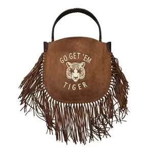 LILLY LOVES Go Get 'em Tiger Tassel Handbag - Brown