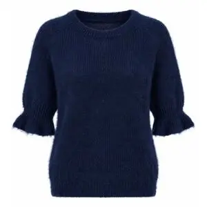 LUELLA FASHION Inverness Mohair Blend Fluted Tank Top Navy - Blue