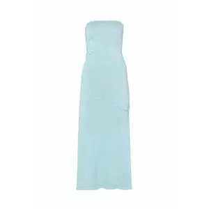 PAR Y ESCALA Tati Strapless Maxi Dress Turquoise