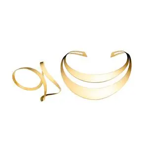 HOTA HOTA JEWELLERY Inception Matte Necklace & Palm Cuff Set Plated - Gold