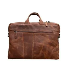 LEATHERE Classic Leather Laptop Bag Dark Hollywood