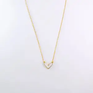 SARAS FINE JEWELLERY Parisa White Heart Necklace