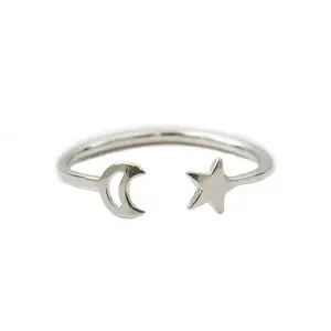 POSH TOTTY DESIGNS Sterling Moon & Star Open Ring