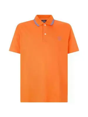 Paul & Shark Logo-embroidered Short-sleeved Polo Shirt - Orange