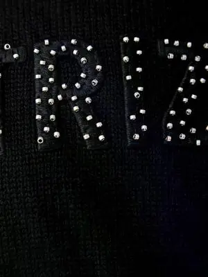 Patrizia Pepe Bead-embellished Logo Sweater